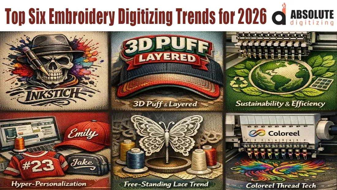 Embroidered design trends 2026: Color, texture ideas
